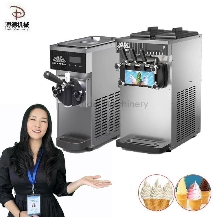 Best Selling Ice Cream Freezer Machine 3-flavor Yogurt Maker 4-25L/H ...