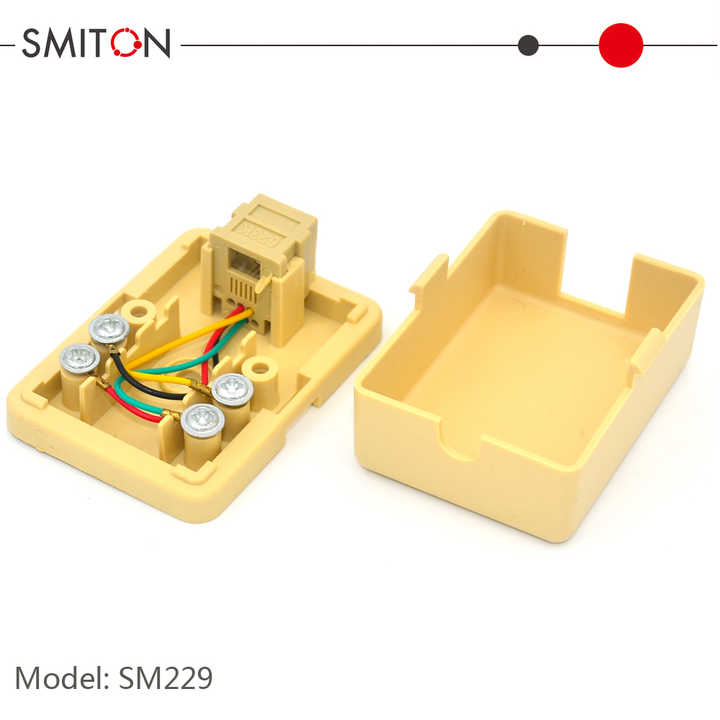 Rosette 6Pin 4 Core Terminal RJ11 Telephone Junction Box ABS Surface ...