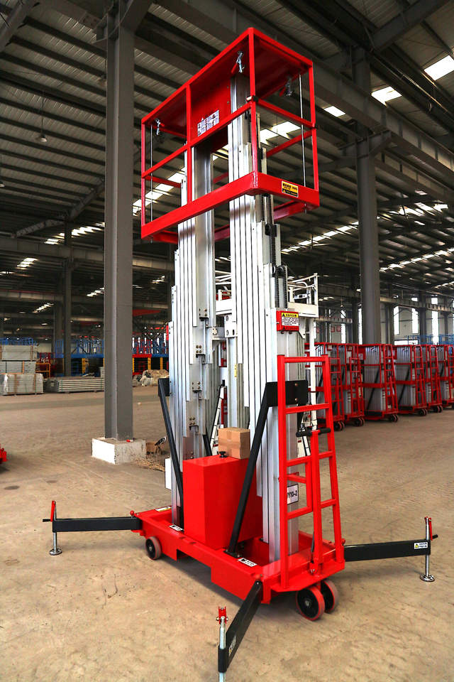 4m 6m 8m 10 m 12 m Aluminum Alloy One Man Double Masts Vertical Lift ...