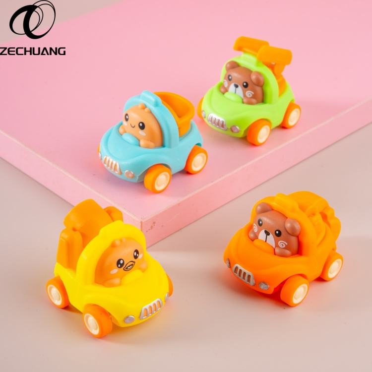 Cartoon Animal Pull Back Car Plastic Friction Car Engineer Vehicle for ...