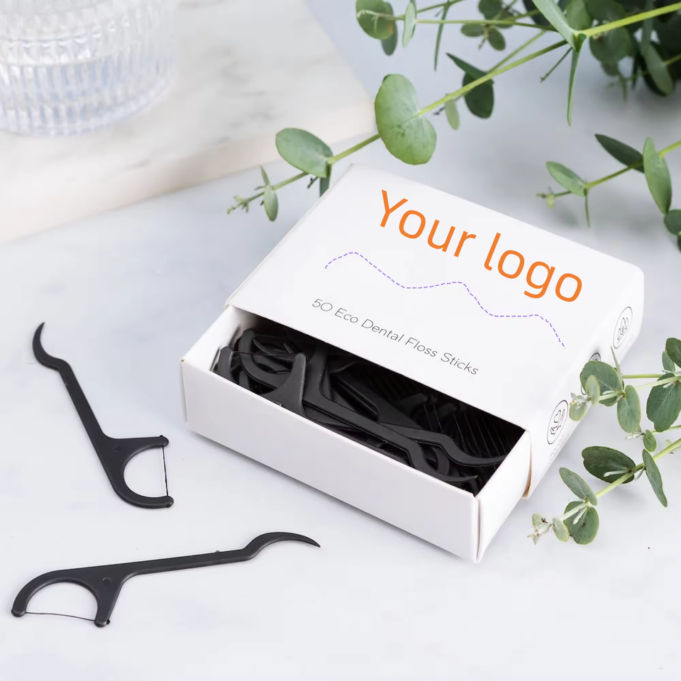 Customizable Zero Waste Organic Bamboo Dental Floss Pick