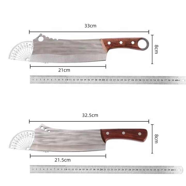 Bone Chopper Sharp Knife With Holster Sandalwood Handle Stainless Steel ...