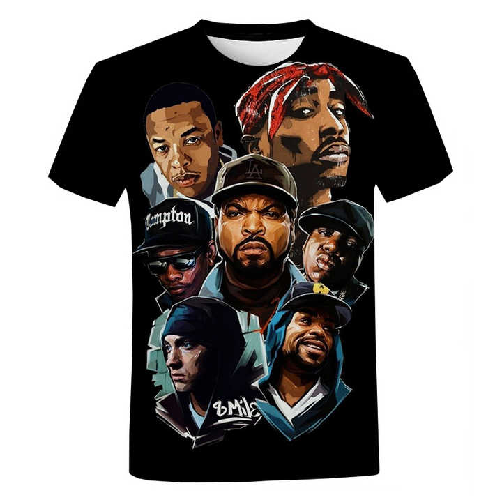 Rapper Tupac 2pac 3D Printed Shirt for Men Hip Hop T-shirt