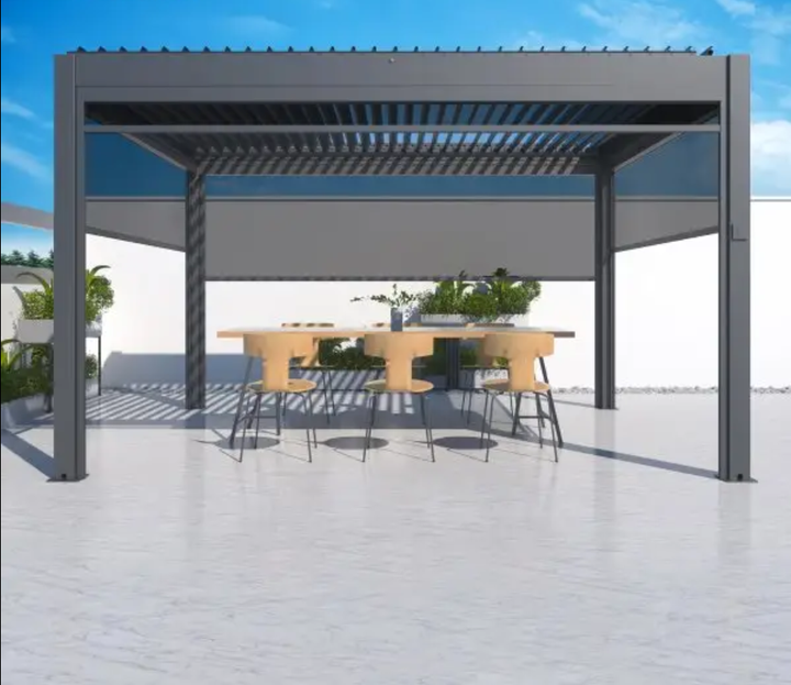 Outdoor Garden Bioclimat Aluminum Gazebo Pergola Roof Motorized ...