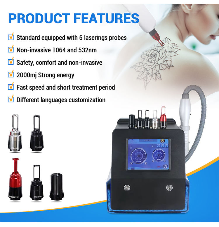 Newest Picosecond Laser Tattoo Removal Pico Black Doll Heads Pigment ...