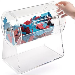 Buy Freestanding transparent acrylic lucky draw box with Custom Designs ...