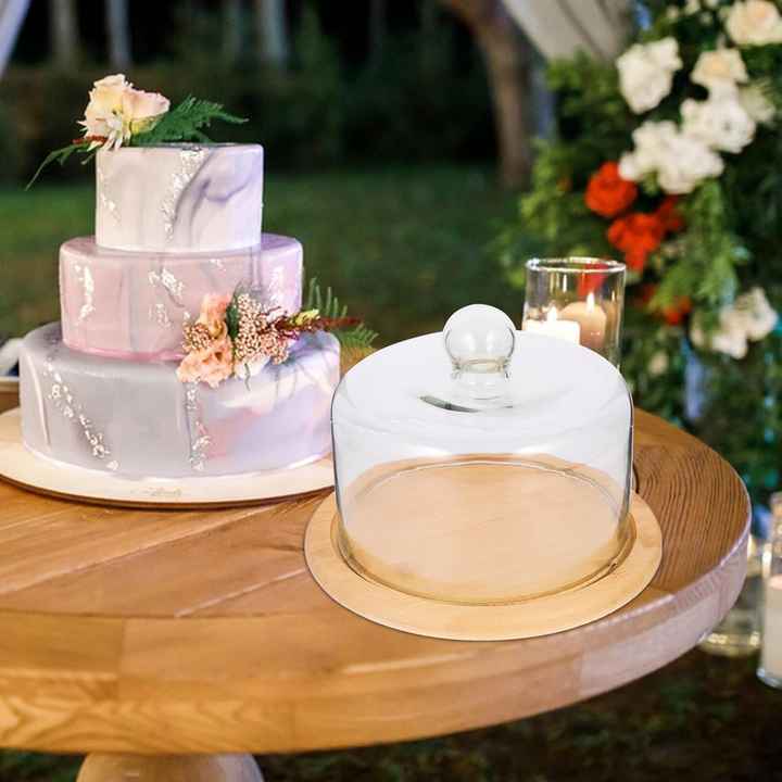 Cake Stand With Clear Acrylic Dome Lid Cake Plate Cake Display Server ...