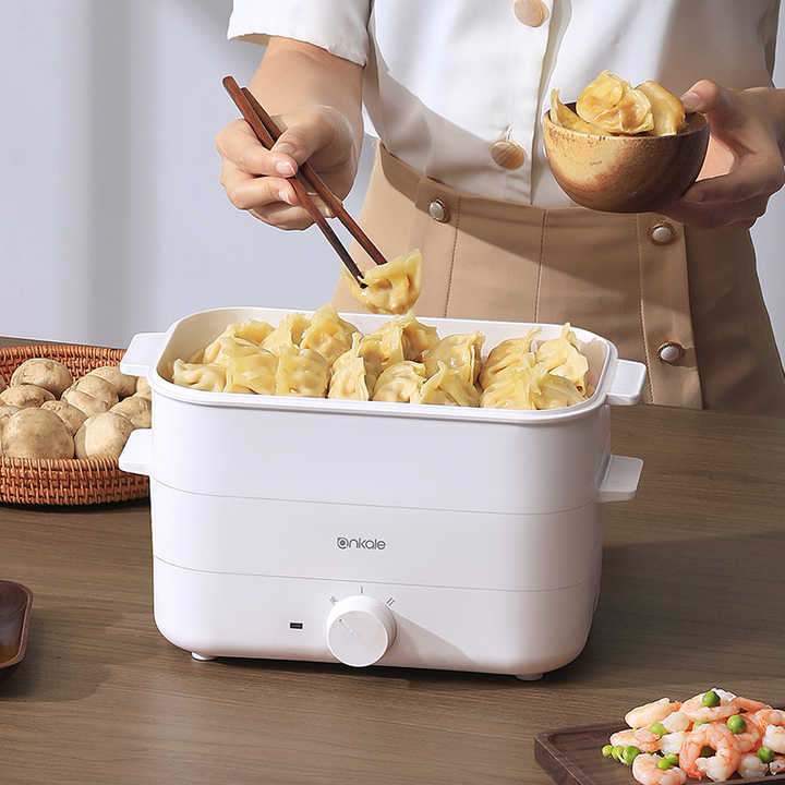 Modern Design Square Electric Skillet - 1.8L Hot Pot Cooker