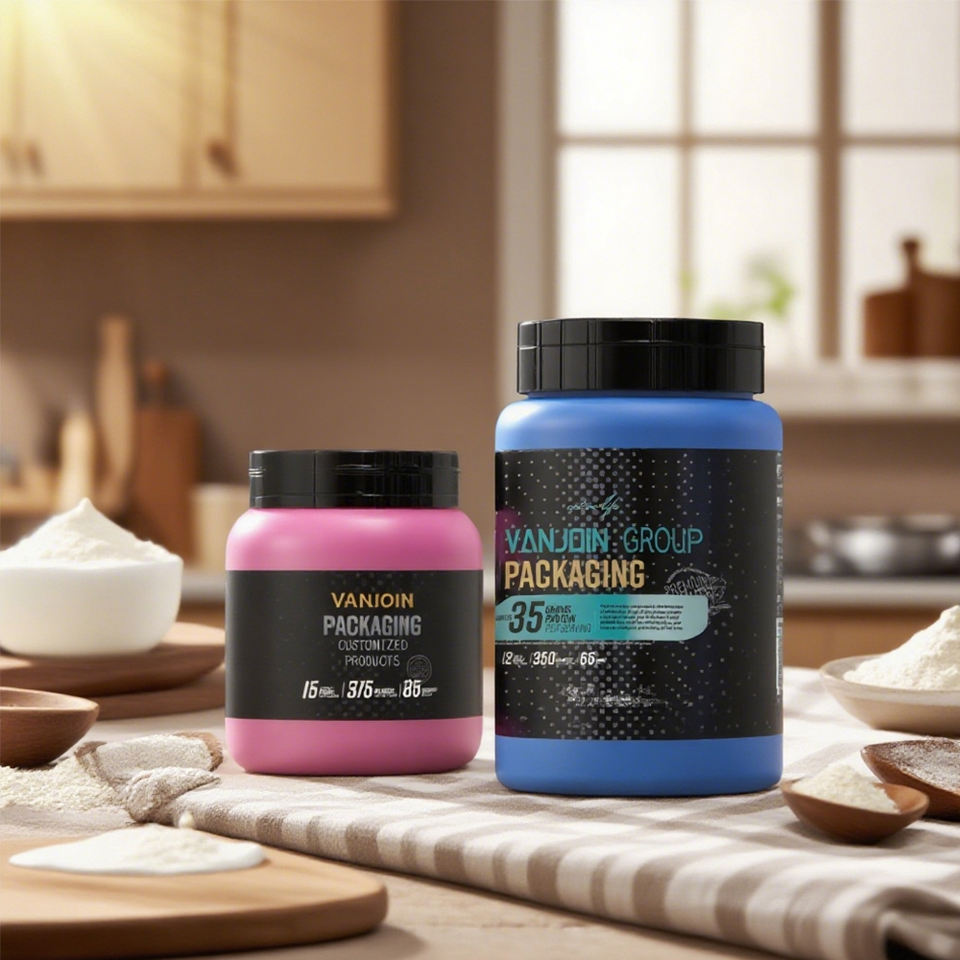 Matte Finish Protein Powder Container With Flip Top Lid for Muscle ...