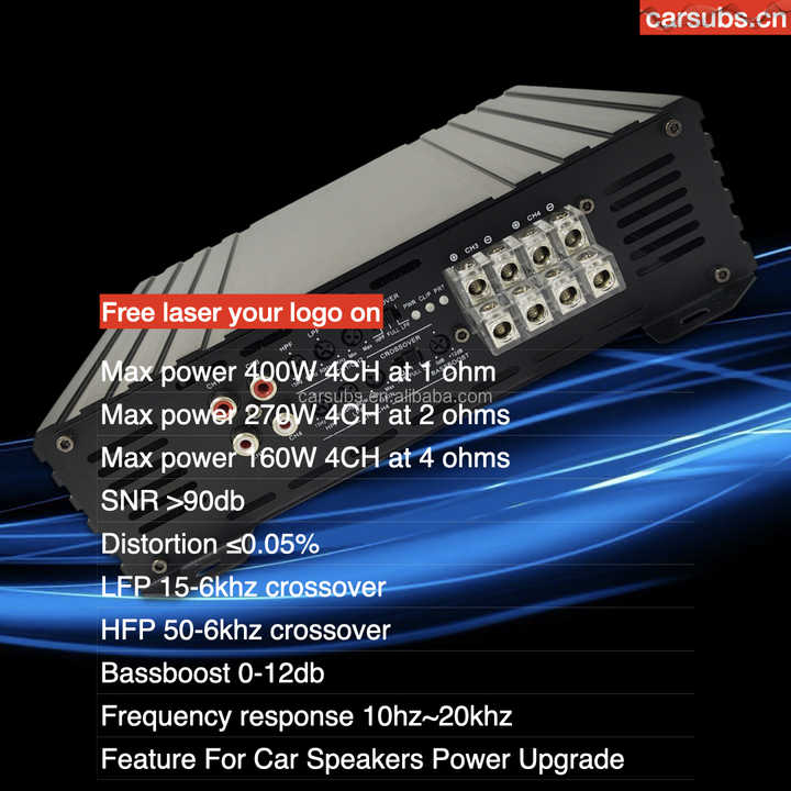4CH Fullrange 400W Brazilian Style Car Amplifier - Class D