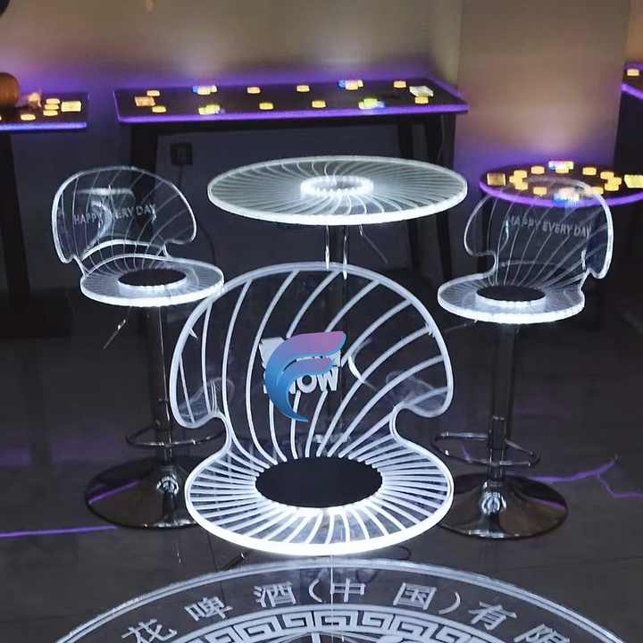 Bar Table with LED Lights - Modern Smart Lighting Furniture
