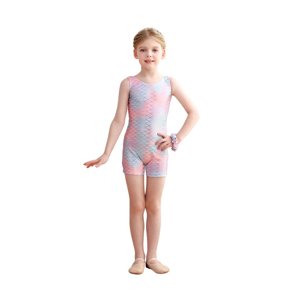 High Quality Children Mermaid Print Gymnastics Leotards Metallic ...