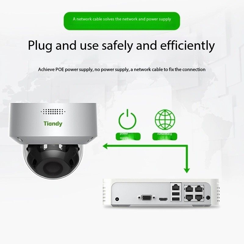 Tiandy 2MP Motorized Pan-Tilt Two-Way Audio Night Vision IR Dome Camera ...
