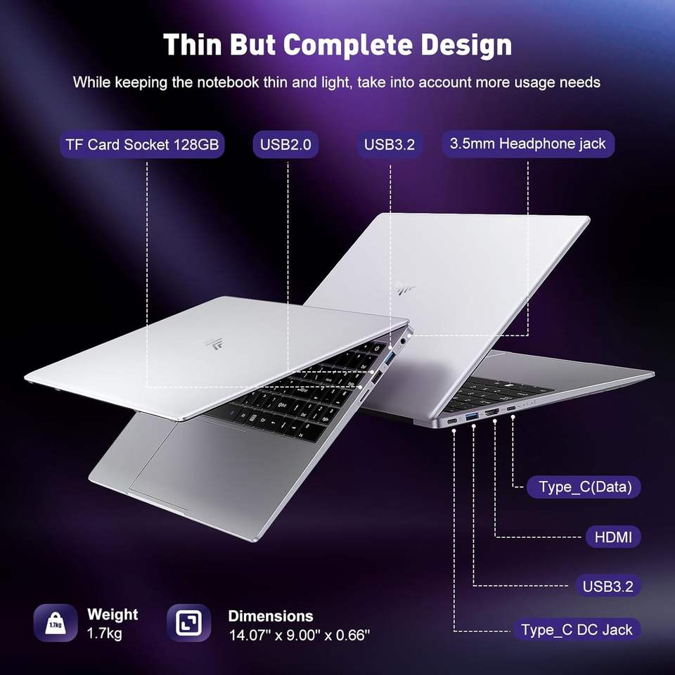 KAIGERR 2025 High-Performance Gaming Laptop with Intel Quad-Core ...