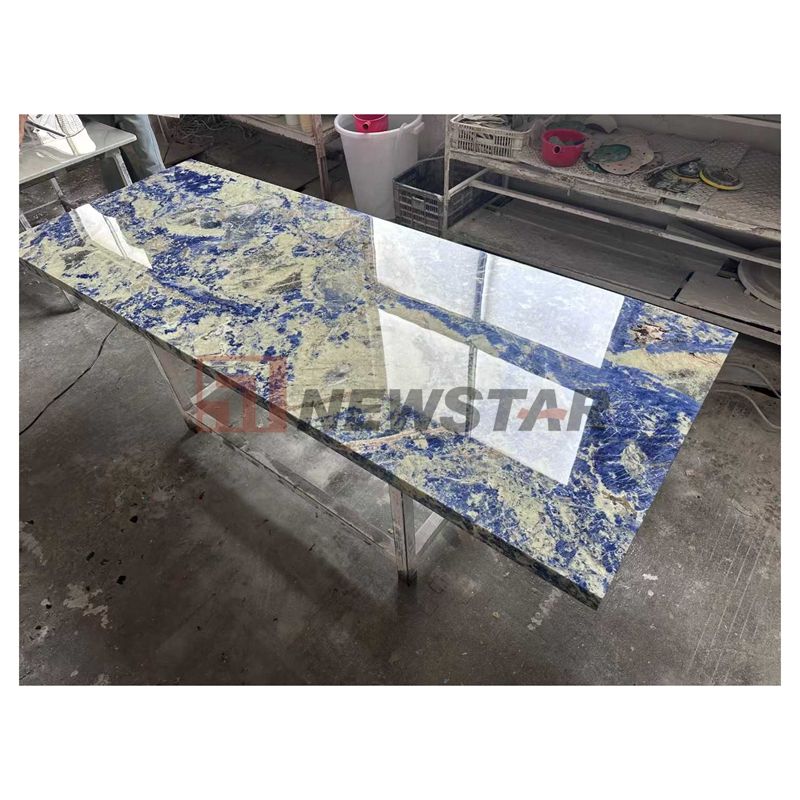 Newstar Exclusive Luxury Stone Bolivia Blue Dining Table Custom High ...