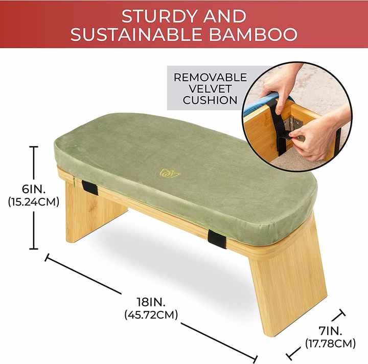 Meditation Bench Bamboo Foldable Ergonomic Meditation Stool Sturdy ...