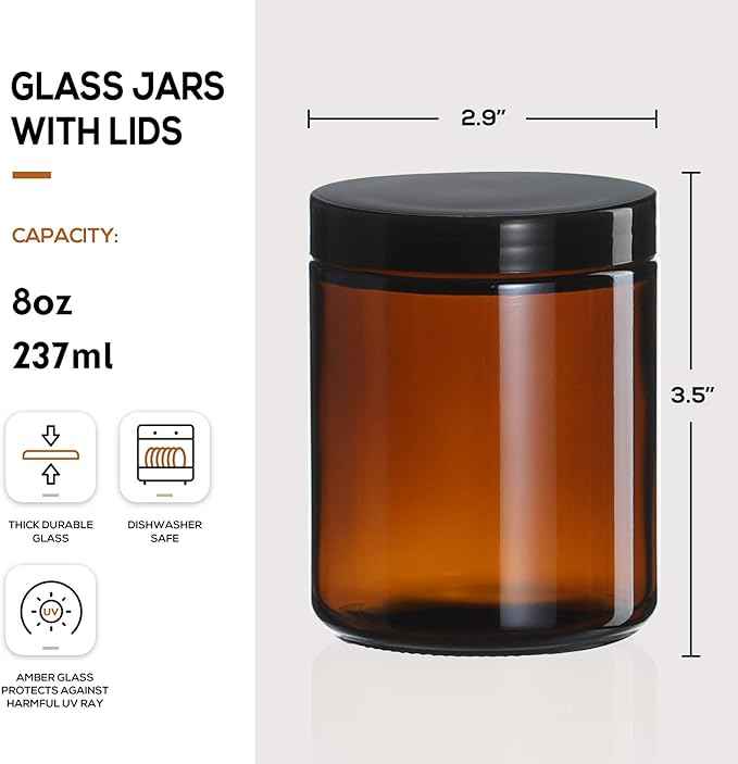 Shop Our Empty Soy Wax Glass Candle Containers - 8oz & 12oz