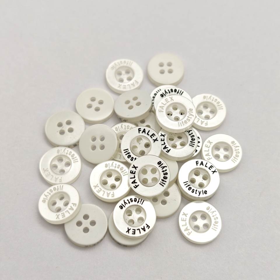 Custom Eco-Friendly Transparent Resin Buttons with Laser Engraved Logo ...