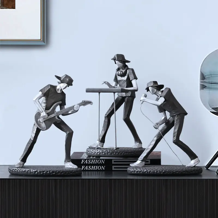 Resin Crafts Nordic Creative Desktop Artistic Figure Rock Band Figurine ...