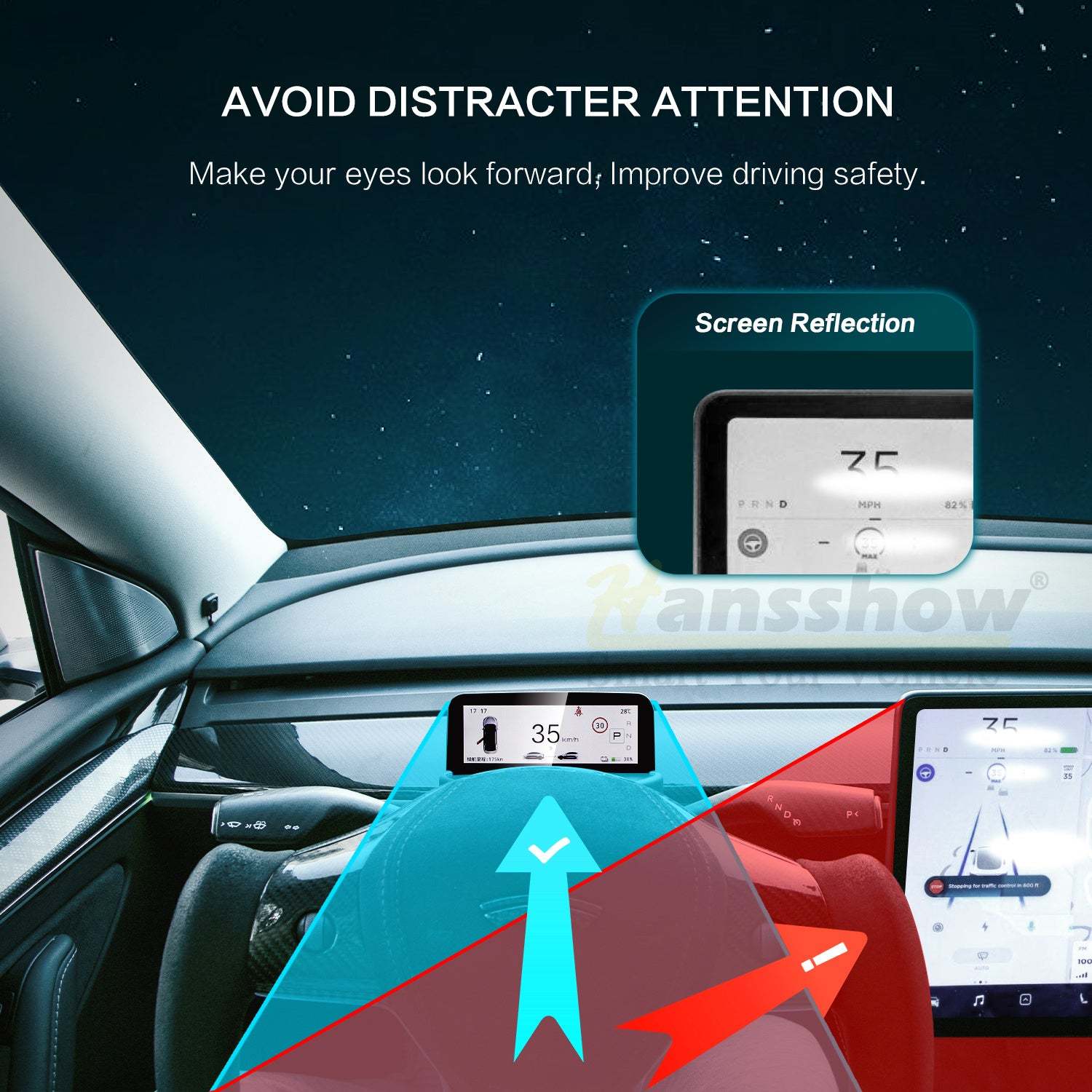 Hanxiu high-definition ultra-mini screen display is suitable for Tesla ...