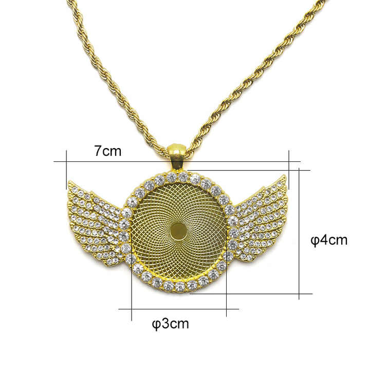 Personalized Sublimation Rhinestone Necklace - 30mm Rope Chain
