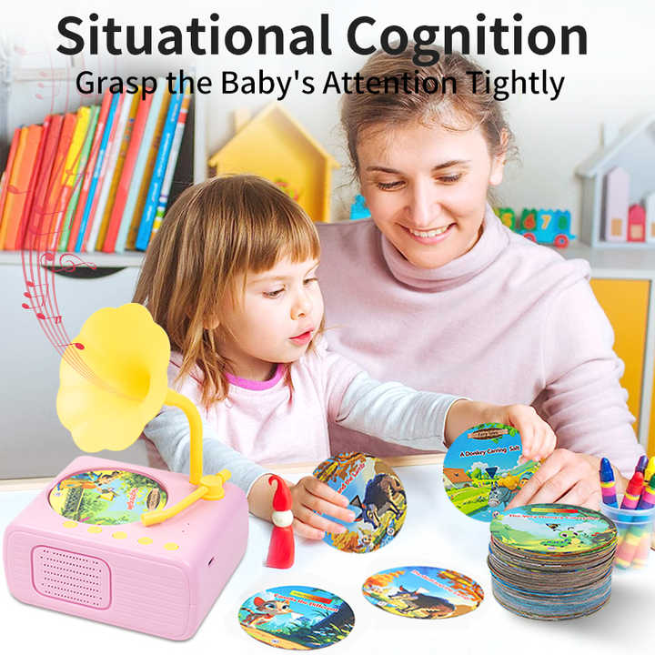 Wireless Speaker For Kids Kids Phonograph With 99 Cards Early Education ...