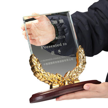 MH-NJ00729 Custom Engraved Crystal Trophy Plaque
