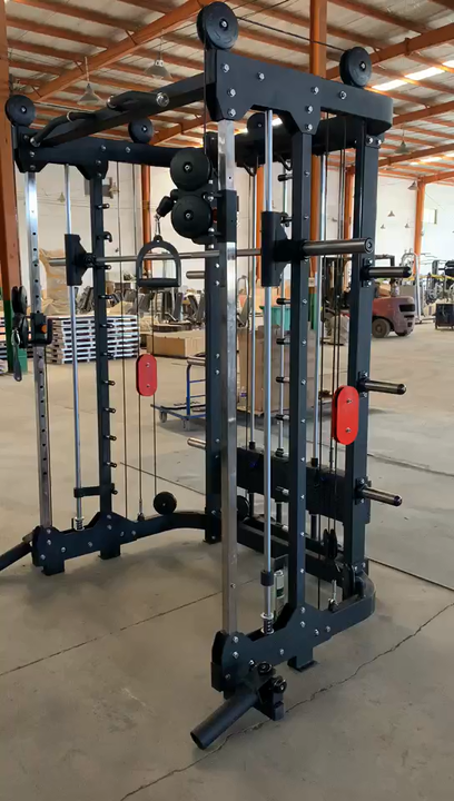 Land Fitness Multi-Functional Trainer Power Cage Gym Equipment Smith ...