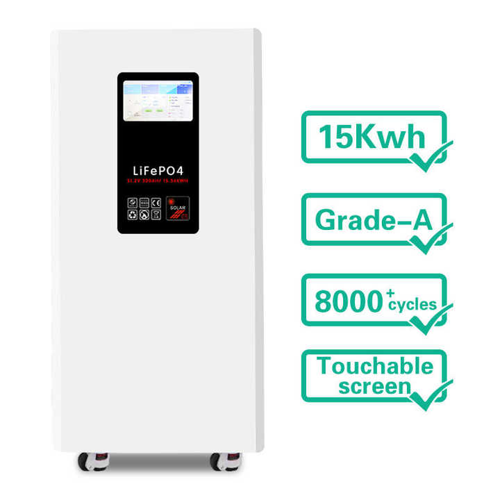 Touch Screen 15kwh Solar Battery 300ah 51.2v Lithium Ion Batteries for ...