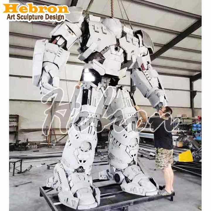 Outdoor Life Size Sculpture Robot - Stegosaurus Pushing Tree