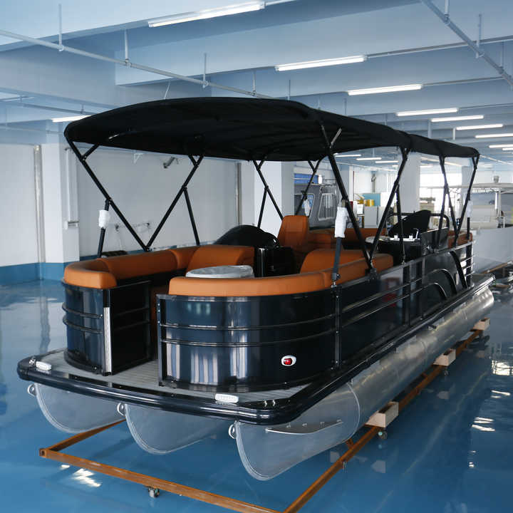 27ft Speed Pontoon Boat with Jet Motor High Speed Outboard Engine for ...