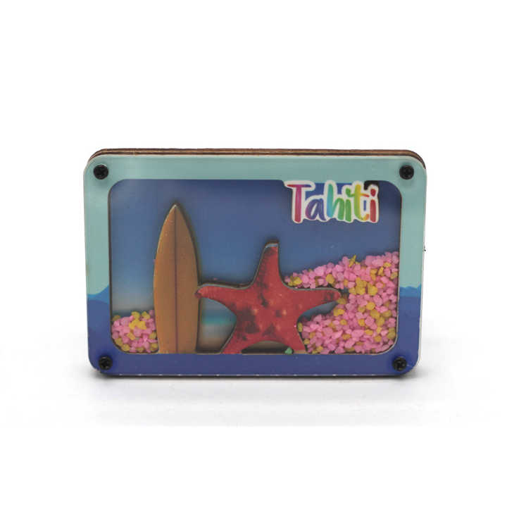 Custom Wood Magnet - Fiji Maldives Tahiti Tourist Souvenir