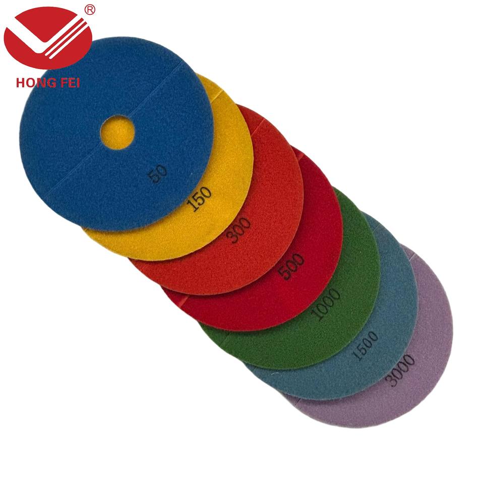 8Inch 7-Step Diamond Resin Wet Polishing Pad Abrasives Grit 50-3000 ...