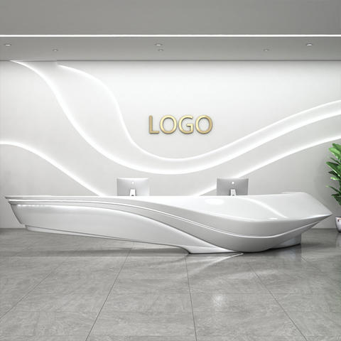 Durable Modern Reception Desk for Beauty Salons - I-Shape Design ...