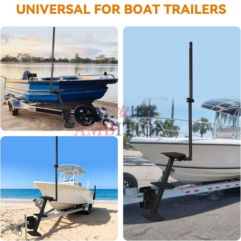 AMBITION Heavy Duty Boat Trailer Steps Non-Slip Boat Steps for Trailer ...