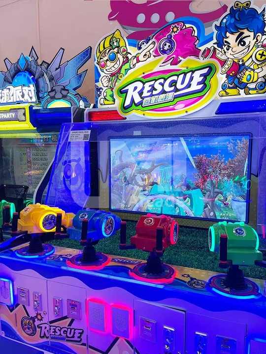 Rescue Water Shooting 4 Player Arcade Machine Metal & Plastic Coin ...