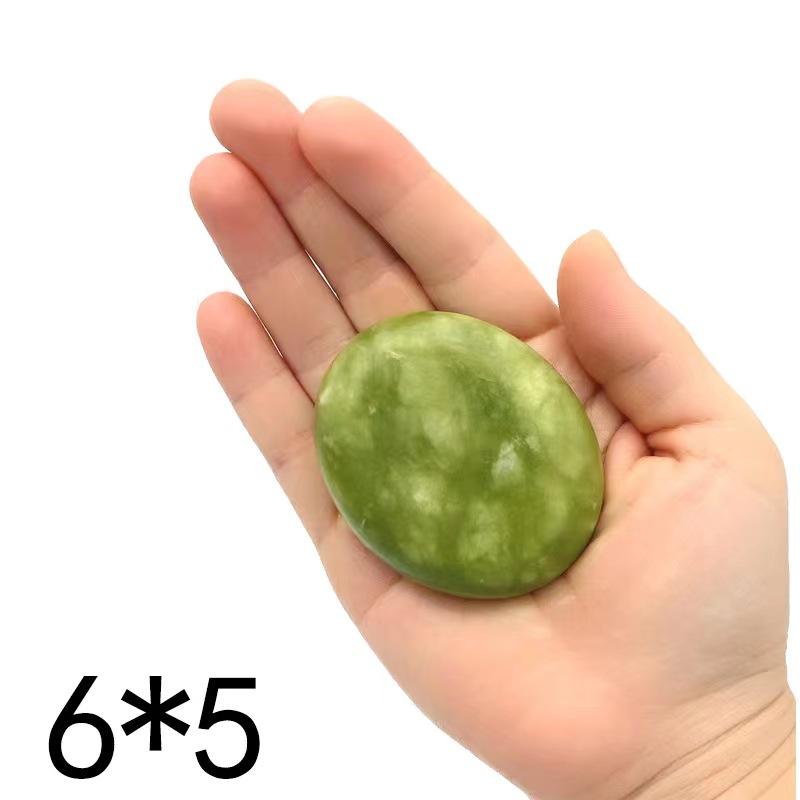 Jade Gua Sha Green Jade Round Shaped Hot Stone Natural Crystal Guasha ...