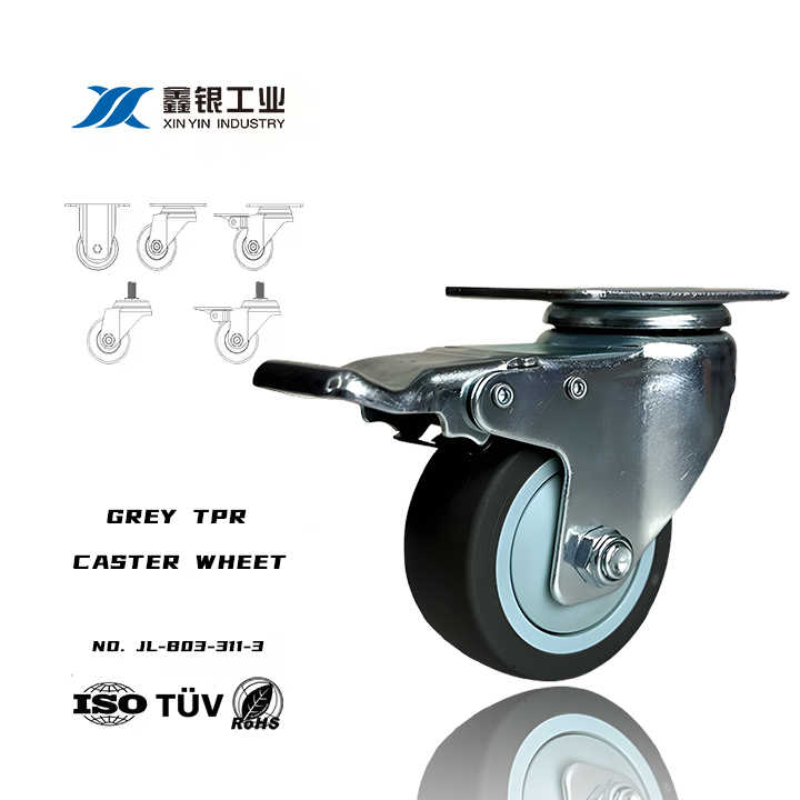 Factory OEM 3inch Industrial Rotating Plate Gray Casters Wheels Custom ...