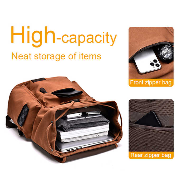 Large Capacity Multi-Pocket Oxford Backpack Men Casual Student Office ...