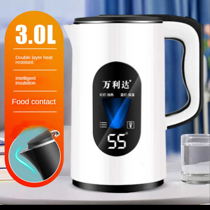 220V Electric Kettle with LED Display - Smart Boiling
