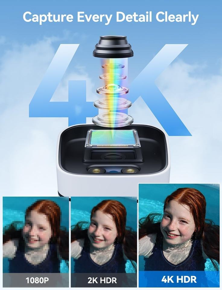 FOSCAM V8P 4K 8MP Wireless Outdoor Security Camera 5GHz 2.4GHz WiFi 120 ...