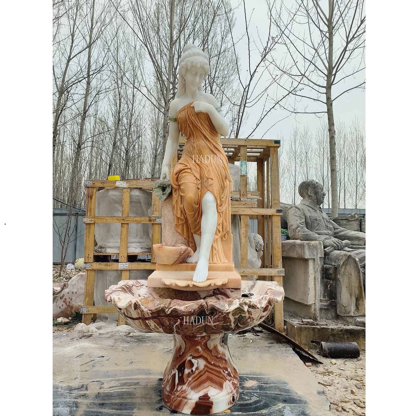 Life Size Woman Pouring Water Statues - Elegant Garden Art