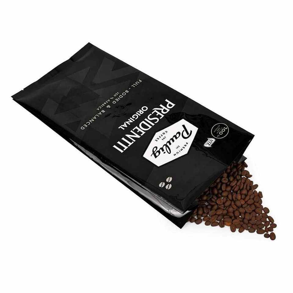 Custom White Kraft Paper Coffee Stand up Pouch with Zipper & Aluminum ...