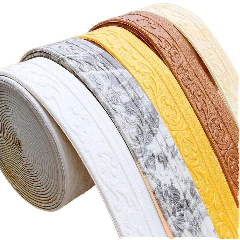 Custom Peel Stick Wall Border Modern Geometric Floral Design Waterproof ...
