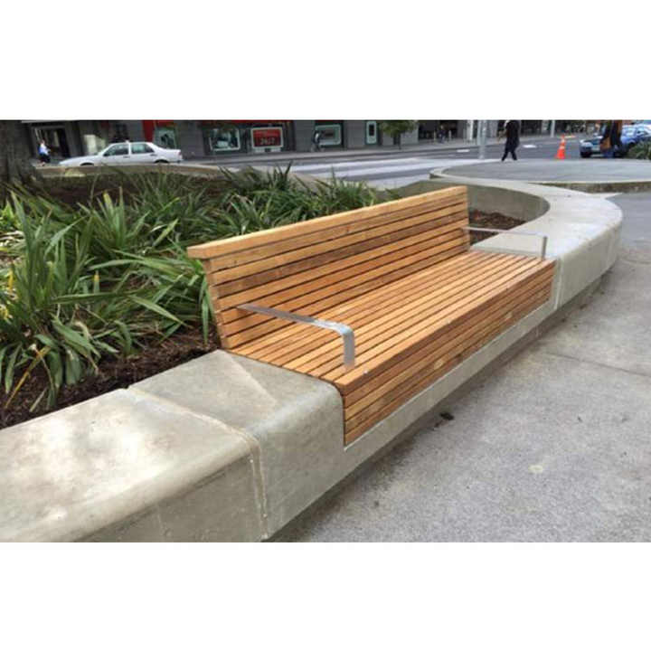 Custom Made Outdoor Cement GRC Concrete and Wood Benches