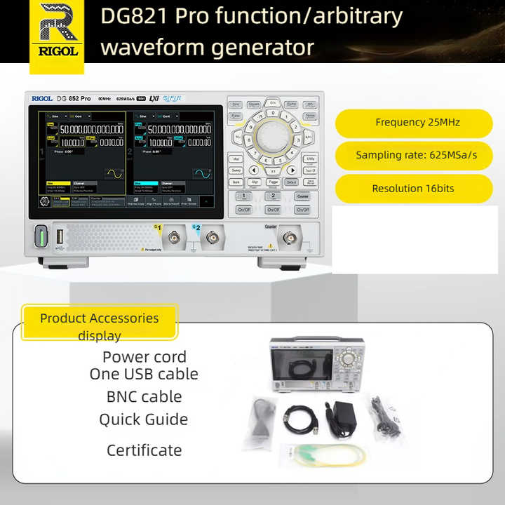 Rigol DG822/821 Pro Multi-function Signal Generator 25MHZ Signal Source 625MSA/s With 7-inch ...