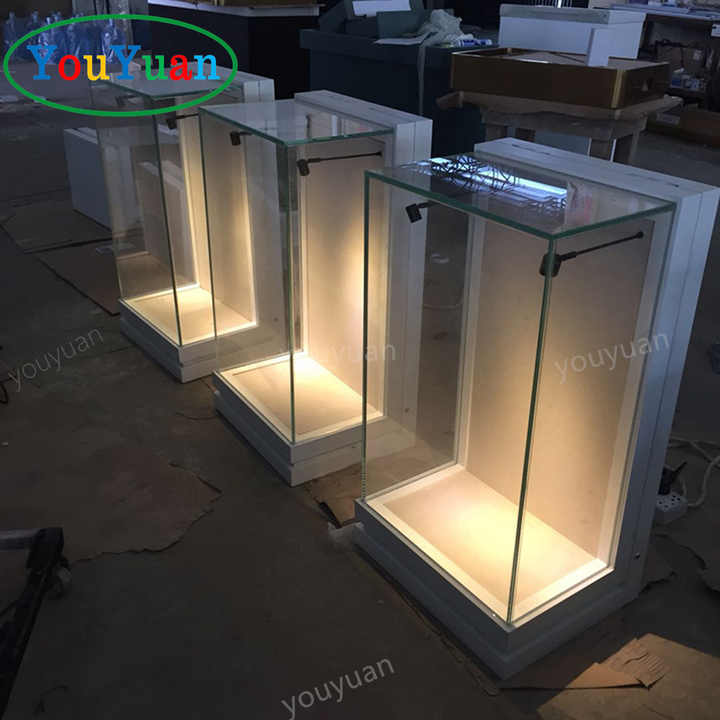 Antique Wall Museum Glass Display Case with LED Light
