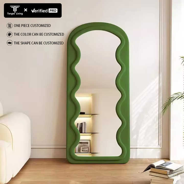 Custom wall mounting mirror decor wall living room modern Velvet ...