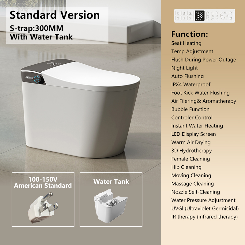 Automatic Luxury Smart Tank One-Piece Auto Flush WC Remote Control ...