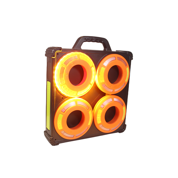 Magnetic LED Traffic Light Solar Powered Waterproof Cone-Mounted Flash ...